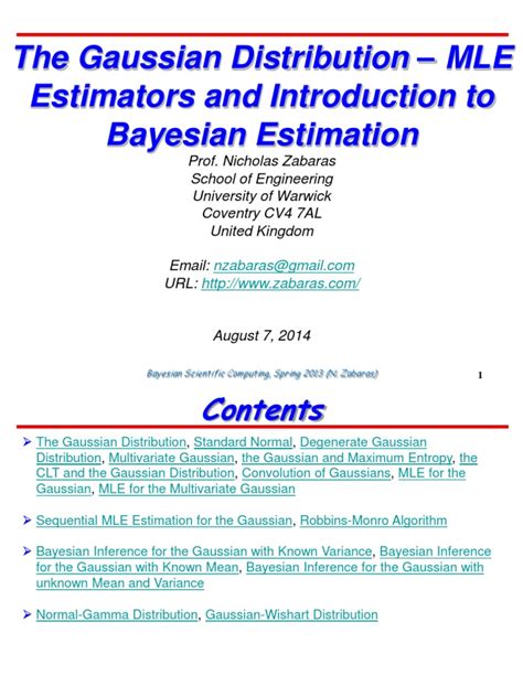 Gaussian Mlestimator Pdf Normal Distribution Bias Of An Estimator