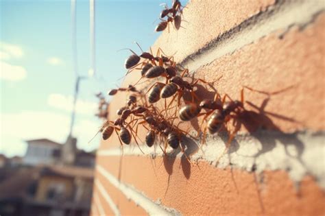 Premium Ai Image Small Ants On The Wall