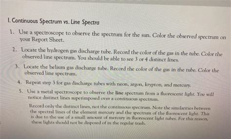 Solved Continuous Spectrum Vs Line Emission Spectra Chegg Com