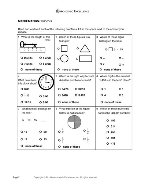 Cat Practice Test Printable