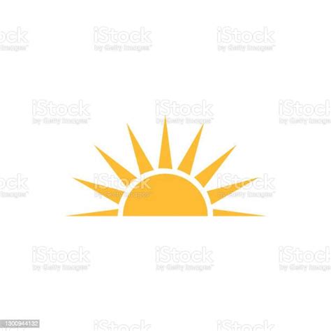 반 태양은 그래픽 디자인 로고 웹 사이트 소셜 미디어 모바일 앱 Ui 일러스트에 대한 하향 아이콘 벡터 일몰 개념을 설정 개념에