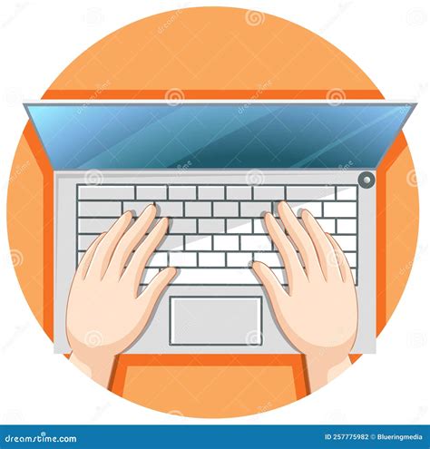 Saisie Des Mains Sur Le Clavier De Lordinateur Illustration De Vecteur