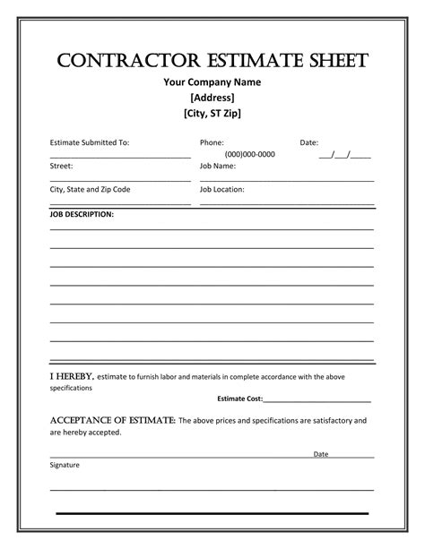 17 Best Estimate Template Images Estimate Template Estimate Work Quotes