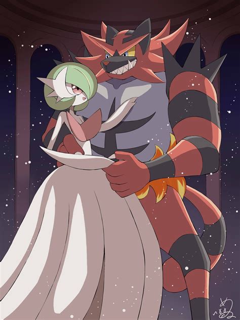 Gardevoir Mega Gardevoir And Incineroar Pokemon Drawn By Shabana