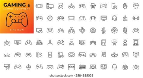 Gaming Icon Set Game Controller Console Stock Vector Royalty Free 2584555035 Shutterstock
