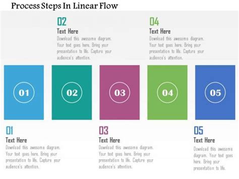 Process Steps In Linear Flow Presentation Template