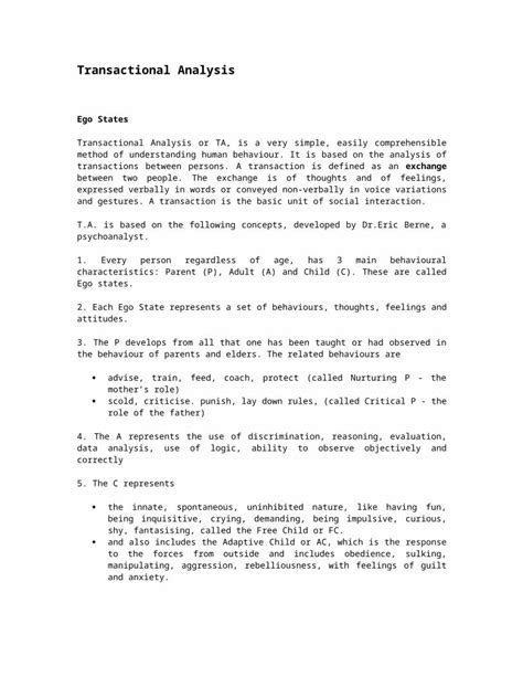Doc Transactional Analysis Handout Dokumen Tips