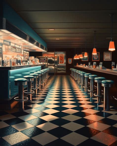 Premium Photo A Checkered Floor With A Checkered Floor And A Blue And