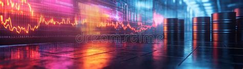 Futuristic Data Center With Vibrant Lights And Digital Graphs