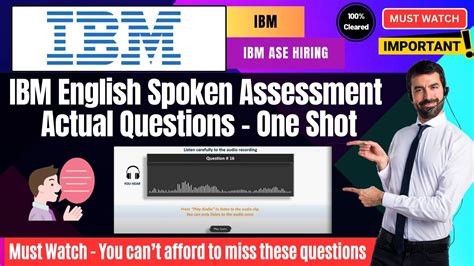 🔥ibm English Spoken Language Assessment Test Pattern Ibm Svar Assessment Ibm Cic Hiring
