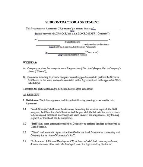 Subcontractor Bid Proposal Template