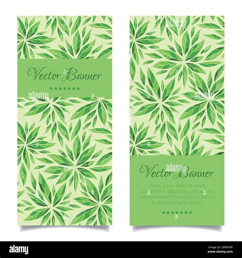 Vector Vertical Green Leaves Banner Template Stock Vector Image And Art