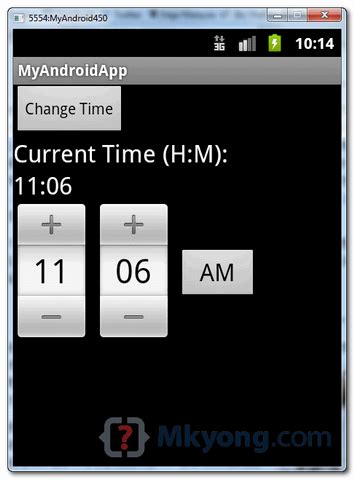 Android Time Picker Example Mkyong
