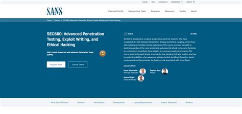 sans sec660 advanced penetration testing training exploit writing