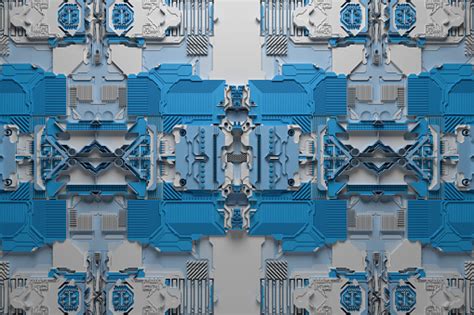 Render 3d Latar Belakang Teknologi Dengan Struktur Dan Detail Yang Kompleks Foto Stok Unduh