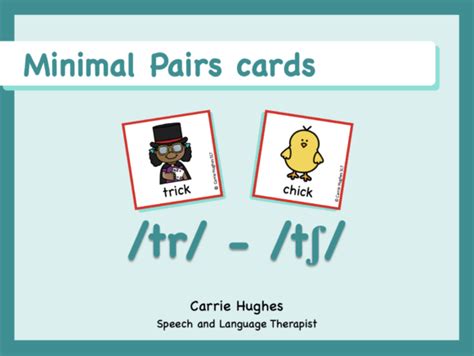 Minimal Pairs Tr Vs Ch Picture And Word Cards Carrie Hughes Slt