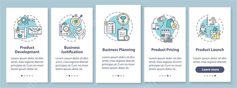 Mobile App Page Screen Showcasing Product Development Onboarding Concepts Vector Graphic