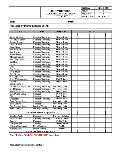 Qhse 923 Fruit And Vegetable Sanitization Record Pdf Kitchen Home