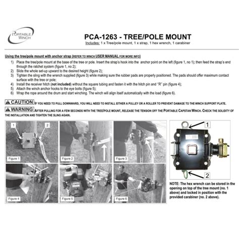 Portable Winch Tree Mount Winch Anchoring System With Rubber Pads