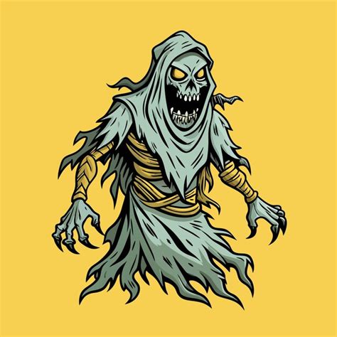 Creepy Ragged Ghost Illustration Design Premium Ai Generated Vector