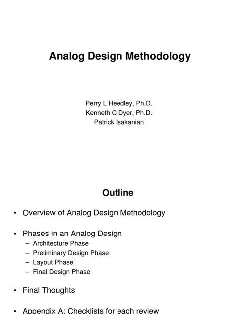 analog methodology perry heedley pdf electrical network