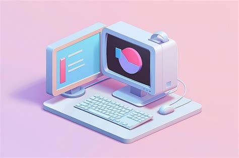 3d Desktop Computer Information Icon Concept Illustration Premium Ai