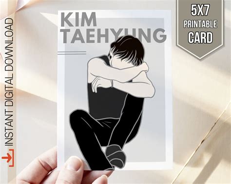 Bts V V Card Bts Card Bts Taehyung Bts Art Print Bts Etsy
