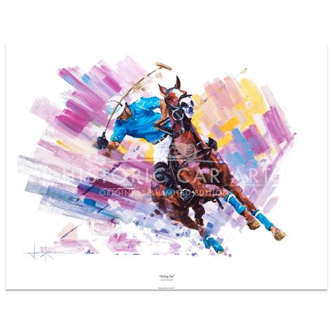 John Ketchell Hitting Out Polo Horse Art Print Historic Car Art
