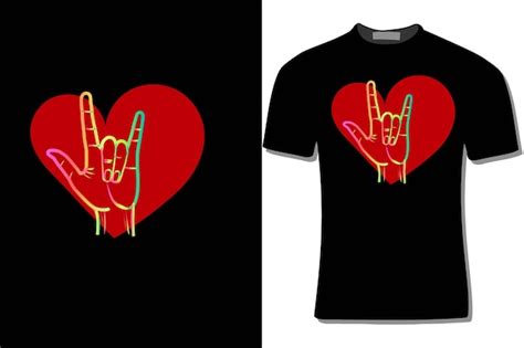 Premium Vector Asl Love Sign Tshirt Design