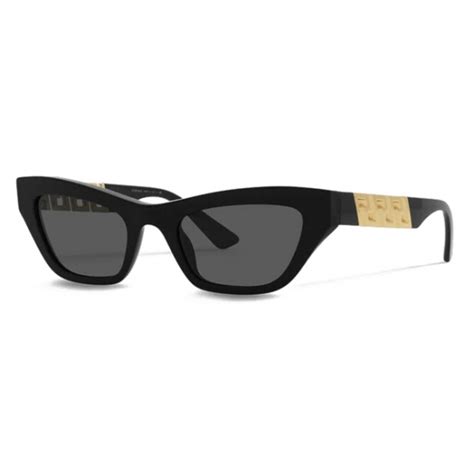 Versace Sunglasses La Greca Black Gold Sunglasses Versace