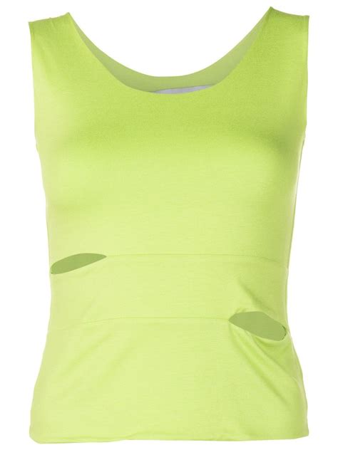 Gloria Coelho Cut Out Sleeveless Tank Green Farfetch Uk