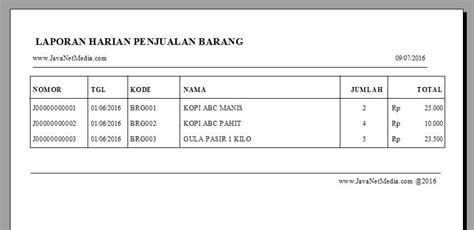Membuat Laporan Harian Crystal Report Pada VB Net 2010