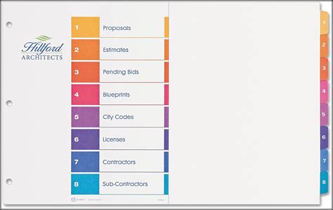 Avery Ready Index 31 Tab Template Color Template 2 Resume Examples