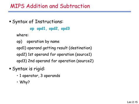 Ppt Eem 486 Computer Architecture Lecture 2 Mips I Nstruction Set