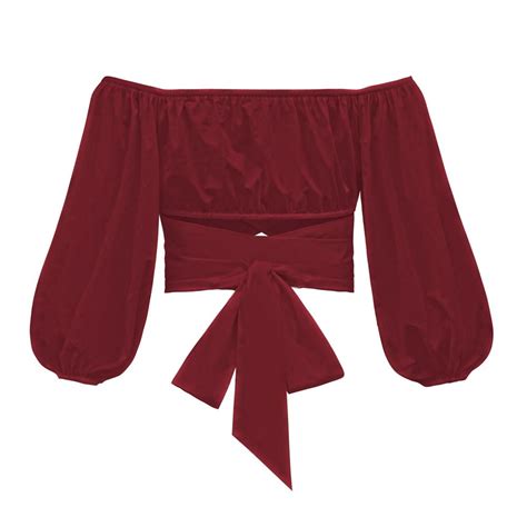 Wine Red Hollow Out Off Shoulder Crop Tops Red Off Shoulder Top Off