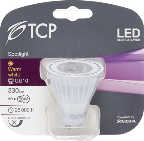 TCP W GU LED Bulb Warm White Lm W W Halogen Pack Size Options Allcam Affordable