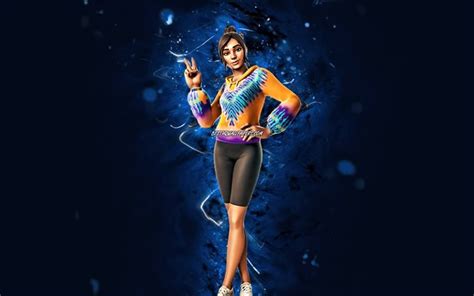 Download Wallpapers Swirl Girl 4k Blue Neon Lights Fortnite Battle Royale Fortnite