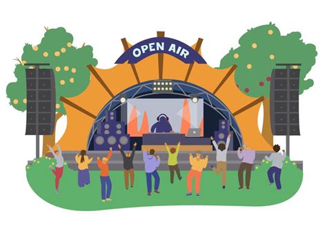 Music Festival Stage Vector Art Icons And Graphics For Free Download