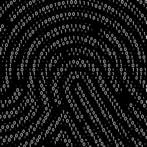 Premium Vector Binary Code By Fingerprint Shape Cyber Security Technology Digital