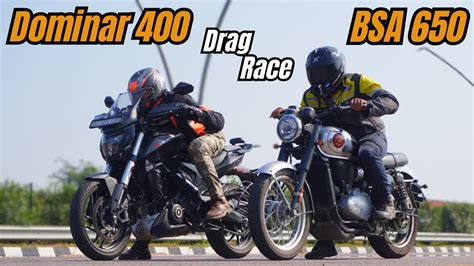 Dominar Vs Bsa Goldstar Drag Race Youtube
