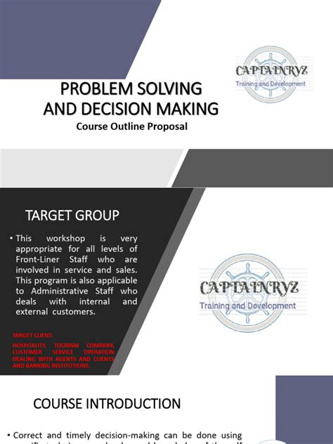 Problem Solving And Decision Making Course Proposal Pdf Decision
