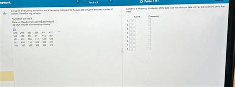 Solved Part 1 Of 3Points 0 Of 1Construct A Frequency Chegg