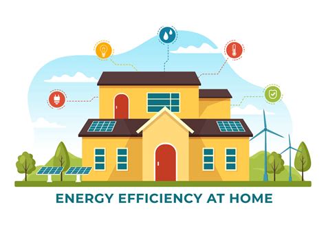 Energy Efficient At Home Vector Illustration Of Smart House Technology System With Centralized