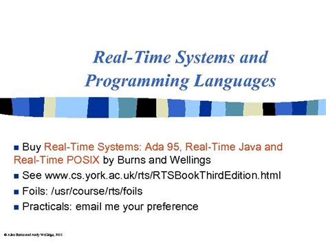 Real Time Systems And Programming Languages Buy Real Time Systems