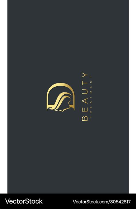 Letter D Beauty Face Logo Design Royalty Free Vector Image