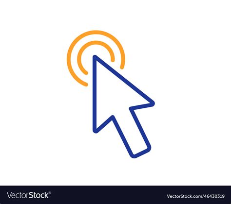 Mouse Cursor Line Icon Click Action Sign Vector Image