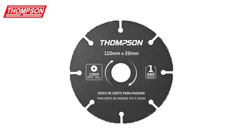 DISCO DE CORTE PARA MADEIRA TUNGSTÊNIO 110MM X 20MM THOMPSON Almeida