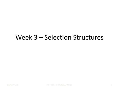 Ppt Week 3 Selection Structures Powerpoint Presentation Free