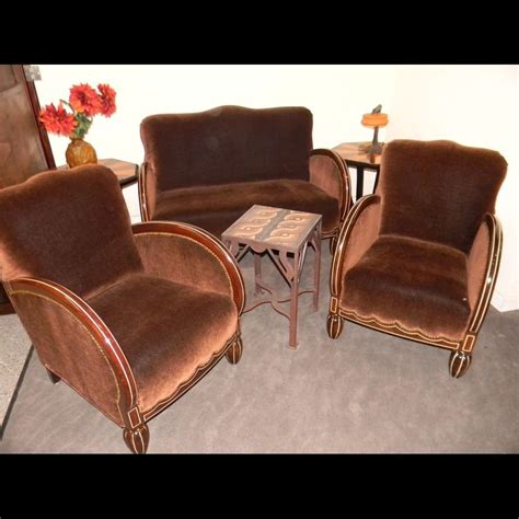 Original French Art Deco Sofa Suite Settee And Chairs Art Deco