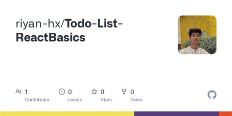 GitHub Riyan Hx Todo List ReactBasics
